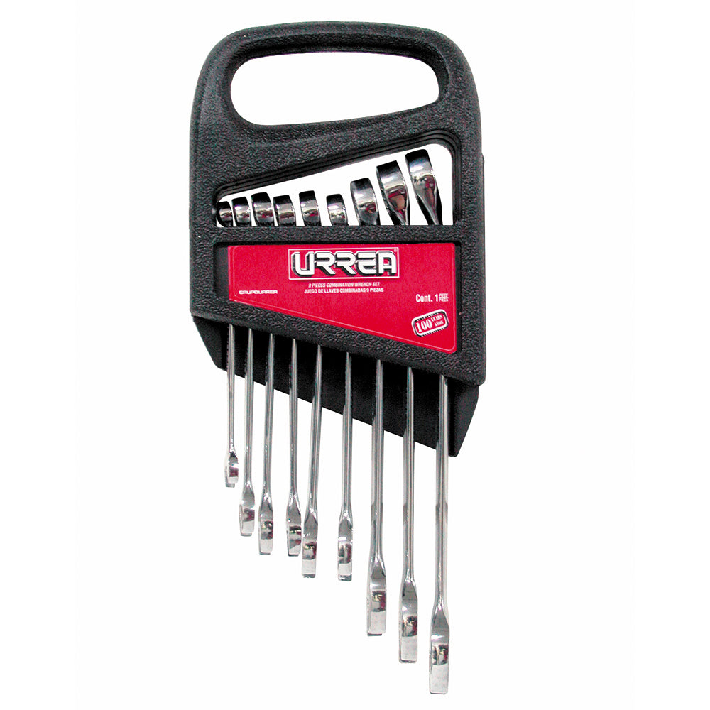 Juego de llaves combinadas pulido espejo métricas, 12 puntas, 9 piezas – Distribuidora Herrera