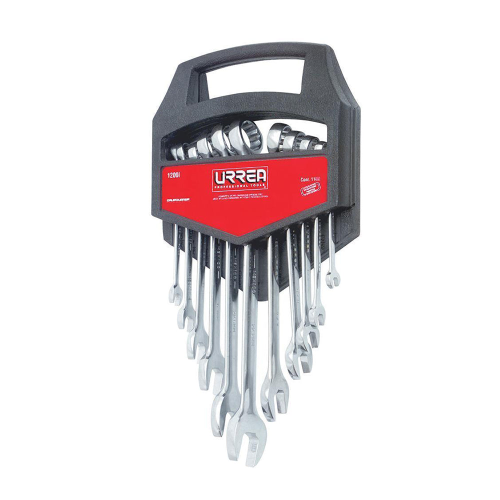 Juego de llaves combinadas pulido espejo en pulgadas, 12 puntas, 11 pz – Distribuidora Herrera