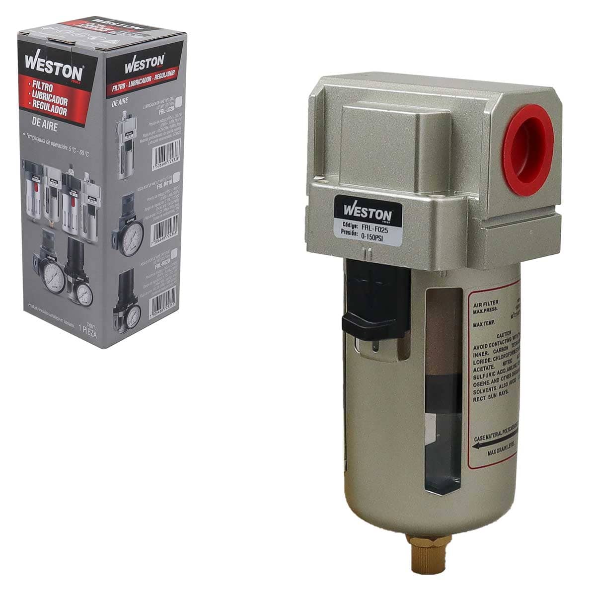 FILTRO DE AIRE TIPO SMC 3/4" NPT, WESTON – Distribuidora Herrera