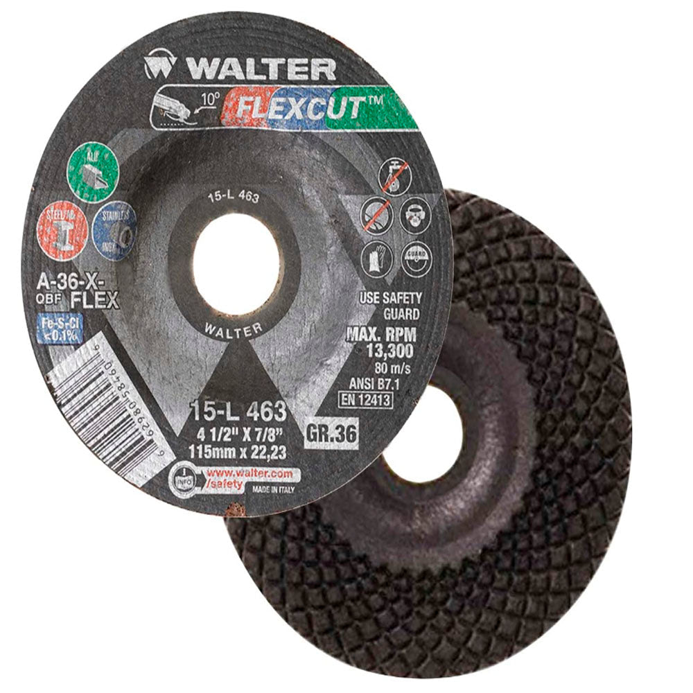 4 1/2" X 7/8 GR36 FLEXCUT, WALTER 15L463 – Distribuidora Herrera