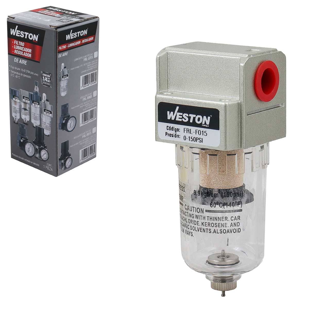 FILTRO DE AIRE TIPO SMC 1/4" NPT, WESTON – Distribuidora Herrera