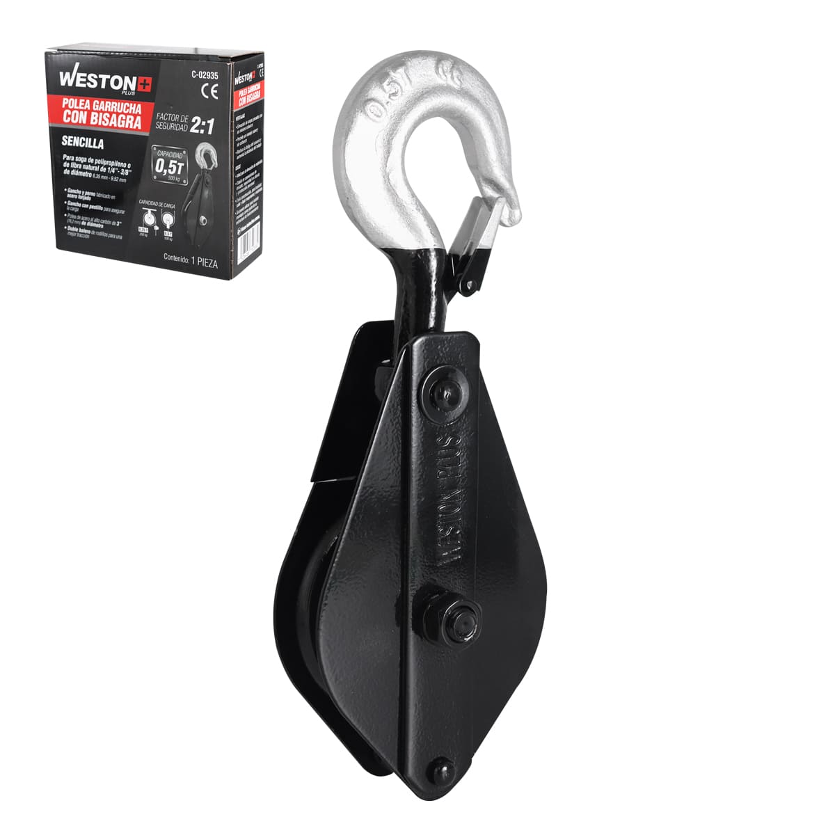 POLEA GARRUCHA SENCILLA C/BISAGRA 3" CAP – Distribuidora Herrera