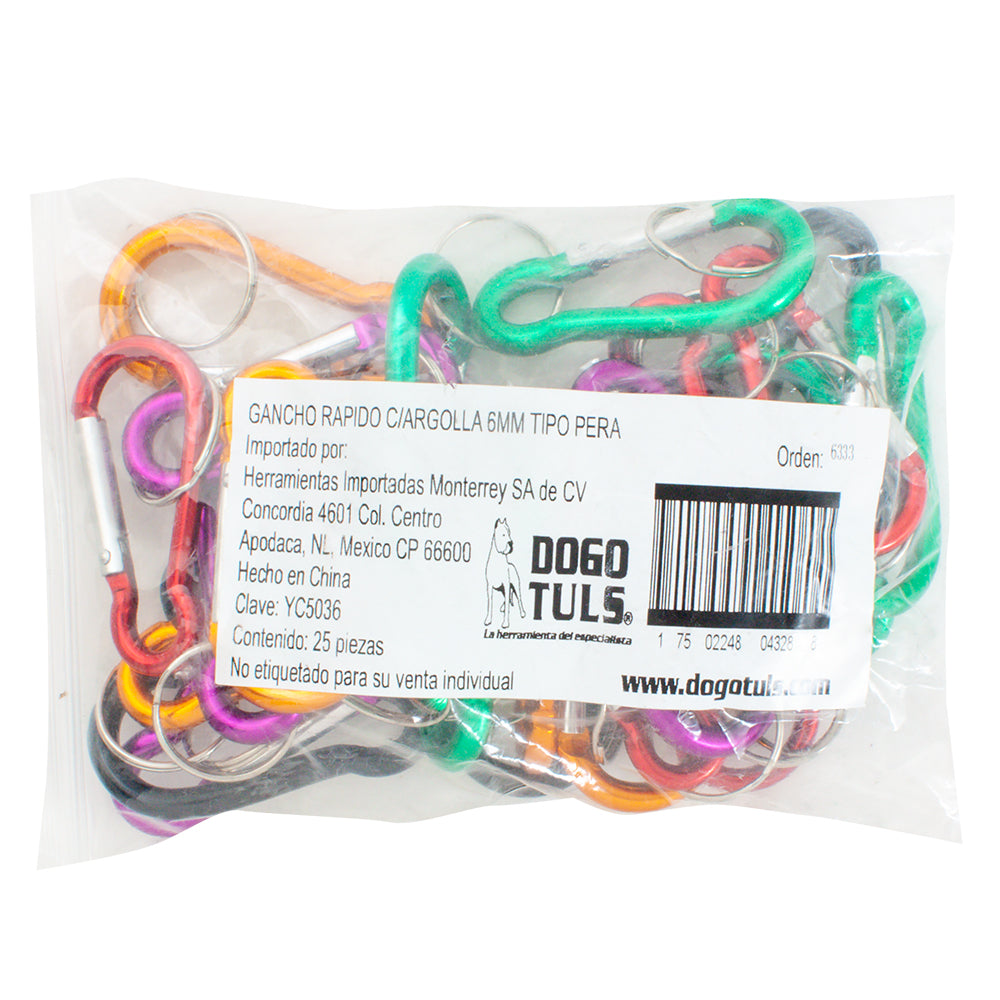 GANCHO RAPIDO C/ARGOLLA 6MM TIPO PERA DOGOTULS YC5036 – Distribuidora ...